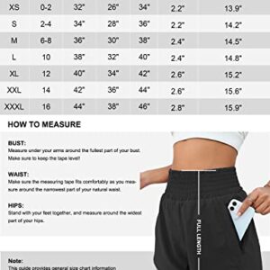 BMJL Women's Athletic Shorts High Waisted Running Shorts Pocket Sporty Shorts Gym Elastic Workout Shorts(XL,Black)