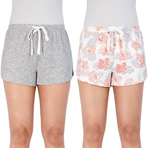 Hurley Pajama Shorts for Women, Hot Summer Shorts for Women Lounge Shorts, Fun Cute Comfy Sleep Shorts for Women 2-Pack