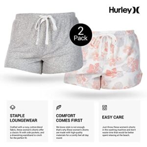 Hurley Pajama Shorts for Women, Hot Summer Shorts for Women Lounge Shorts, Fun Cute Comfy Sleep Shorts for Women 2-Pack