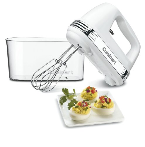 Cuisinart HM-90S Power Advantage Plus 9-Speed Handheld Mixer with Storage Case, White & CTG-00-SMB Stainless Steel Mixing Bowls with Lids, Set of 3