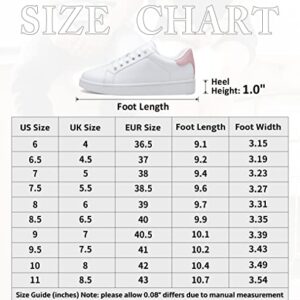 Vepose Women's 8003 Fashion Lace Up Comfortable Casual Tennis Sneakers,White,Size 8M US(CJY8003 White Pink 08)