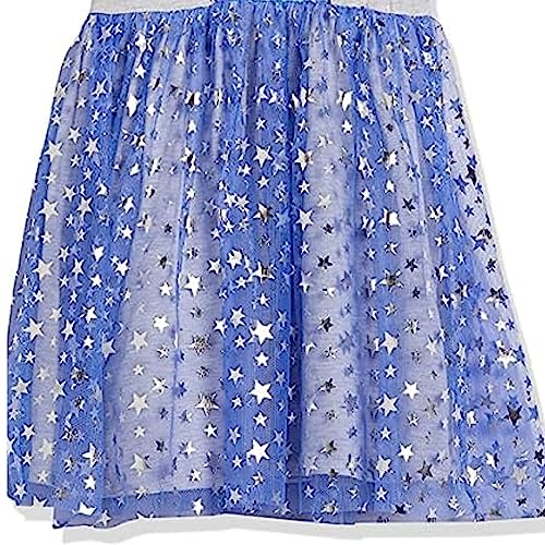 Disney Big Stitch Ruffle Sleeve Tulle Dress-Girls Sizes 4-16, Heather/Blue, 7-8