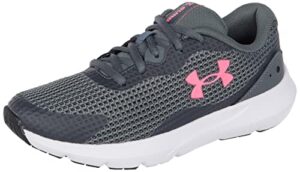 under armour women's surge 3 sneaker, (103) pitch gray/white/cerise, 8.5