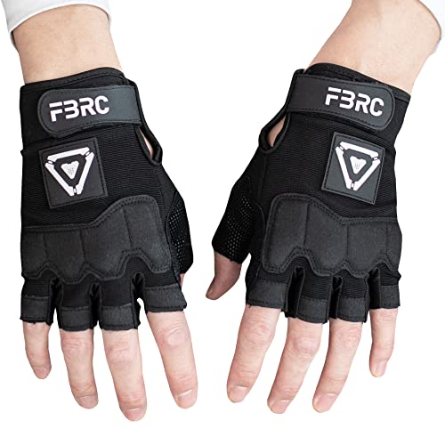 Fabric of the Universe Tactical Fingerless Logo Gloves (Black TR-55, Medium)