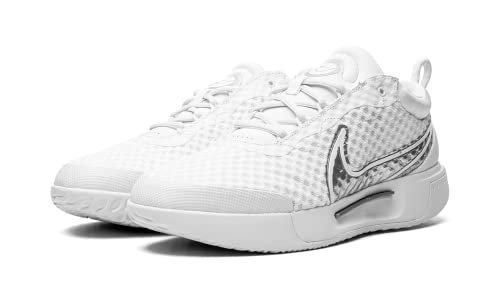 Nike Womens WMNS Zoom Court Pro HC DH0990 101 White/Metallic Silver - Size 8W