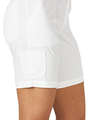 Lee Women's Flex-to-Go Mid-Rise Cargo Bermuda Short, White, 14 Petite