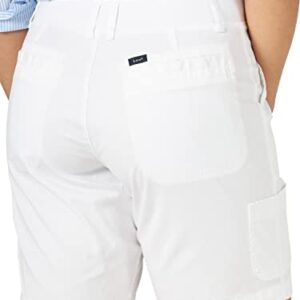 Lee Women's Flex-to-Go Mid-Rise Cargo Bermuda Short, White, 14 Petite