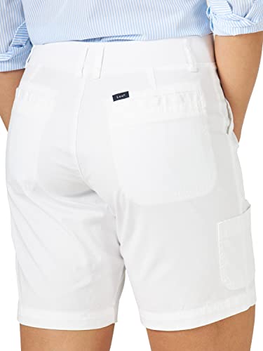 Lee Women's Flex-to-Go Mid-Rise Cargo Bermuda Short, White, 14 Petite