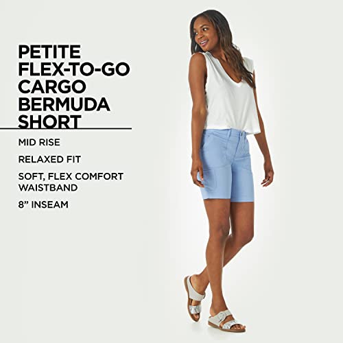 Lee Women's Flex-to-Go Mid-Rise Cargo Bermuda Short, White, 14 Petite