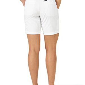 Lee Women's Flex-to-Go Mid-Rise Cargo Bermuda Short, White, 14 Petite