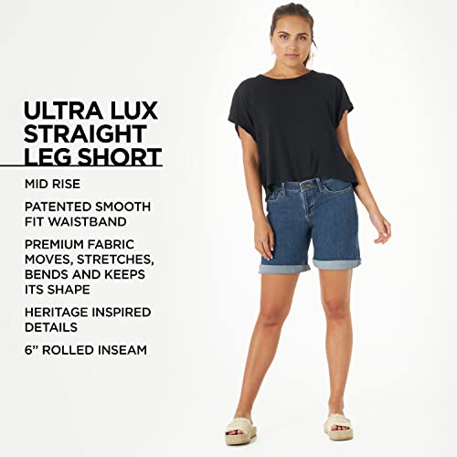 Lee Women's Ultra Lux Mid-Rise Straight Leg Jean Short, Black, 6