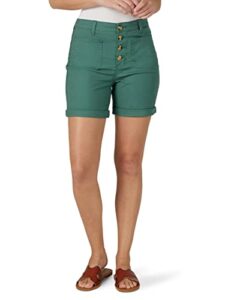 lee women's legendary high-rise patch front short, fern, 12