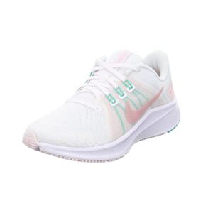 Nike Women's Quest 4 Road Running Shoes, Glaze-Menta, 10 M US, White/Pink/Green