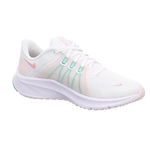 Nike Women's Quest 4 Road Running Shoes, Glaze-Menta, 7.5 M US, White/Pink/Green