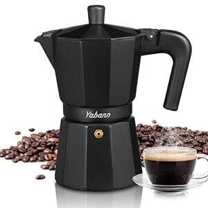 yabano stovetop espresso maker, 3 cups moka coffee pot italian espresso for gas or electric ceramic stovetop, italian coffee maker for cappuccino or latte