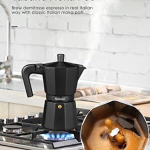 Yabano Stovetop Espresso Maker, 3 Cups Moka Coffee Pot Italian Espresso for Gas or Electric Ceramic Stovetop, Italian Coffee maker for Cappuccino or Latte