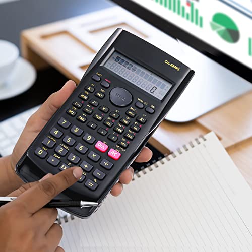 Saillong 2-Line Engineering Scientific Calculator, Black Function Fractions Math Calculator for Middle, High School, Classroom, Student and Teacher (6 Pieces)