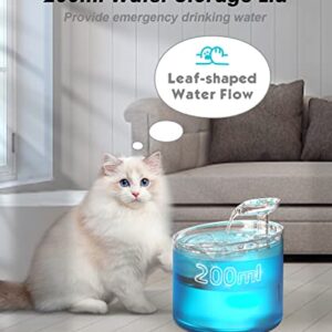 NPET WF100 Cat Water Fountain, 54oz/1.6L Automatic Pet Fountain Cat Water Dispenser with 2 Flow Modes, Light Quiet Pump for Cats