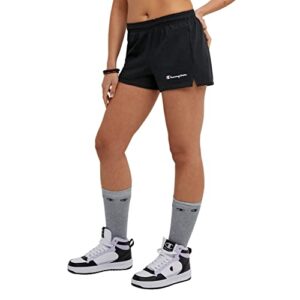 Champion, Soft, Comfortable Practice Shorts for Women, 3.5", Black Small Script