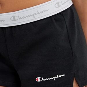 Champion, Soft, Comfortable Practice Shorts for Women, 3.5", Black Small Script