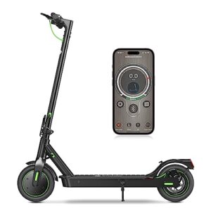 isinwheel s9 pro electric scooter, 18 miles long range and 15.6 mph portable folding commuting electric scooter for adults and teens, dual braking system & app