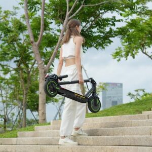 isinwheel S9 Pro Electric Scooter, 18 Miles Long Range and 15.6 MPH Portable Folding Commuting Electric Scooter for Adults and Teens, Dual Braking System & App