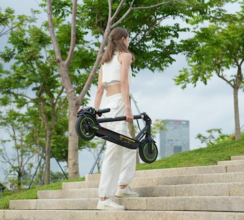 isinwheel S9 Pro Electric Scooter, 18 Miles Long Range and 15.6 MPH Portable Folding Commuting Electric Scooter for Adults and Teens, Dual Braking System & App