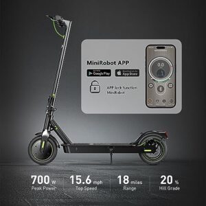 isinwheel S9 Pro Electric Scooter, 18 Miles Long Range and 15.6 MPH Portable Folding Commuting Electric Scooter for Adults and Teens, Dual Braking System & App