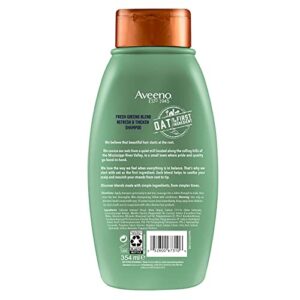 Aveeno Fresh Greens Shampoo + Conditioner with Rosemary, Peppermint & Cucumber to Thicken & Nourish, Clarifying & Volumizing Shampoo for Thin or Fine Hair, Paraben-Free, 12 Fl Oz