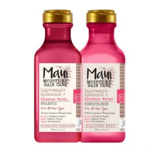 maui moisture lightweight hydration + hibiscus shampoo + conditioner for daily moisture, no sulfates, 13 fl oz