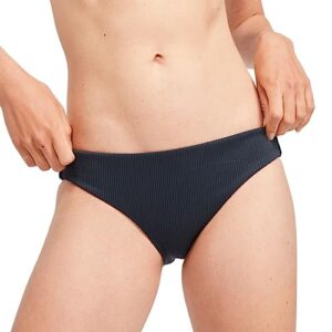 roxy womens ribbed love the comber bikini bottoms, anthracite 223, medium us