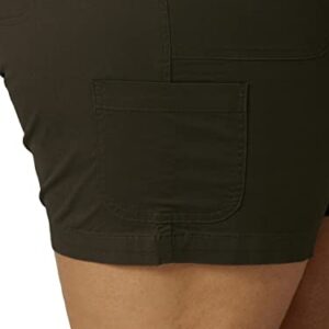 Lee Women's Size Flex-to-Go Mid-Rise Cargo Bermuda Short, Frontier Olive, 24 Plus