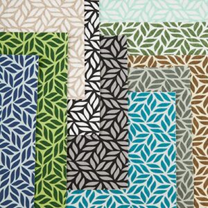 DII Fridge & Shelf Liner Collection Non-Adhesive, Cut to fit, Machine Washable, 12x20, Bright Aqua Abstract Leaf, 2 Piece