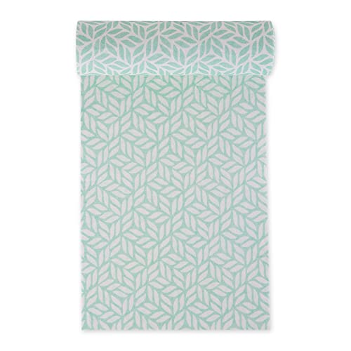 DII Fridge & Shelf Liner Collection Non-Adhesive, Cut to fit, Machine Washable, 12x20, Bright Aqua Abstract Leaf, 2 Piece