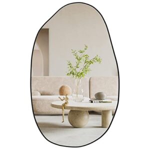 cassilando irregular asymmetrical mirror wall mounted, unique vanity mirror,shaped dressing mirror decorative for living room, bathroom, bedroom, entryway wall decor, 33.5"×20.5"