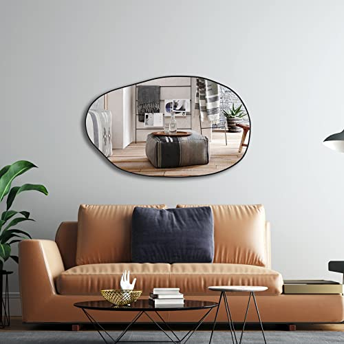 CASSILANDO Irregular Asymmetrical Mirror Wall Mounted, Unique Vanity Mirror,Shaped Dressing Mirror Decorative for Living Room, Bathroom, Bedroom, Entryway Wall Decor, 33.5"×20.5"