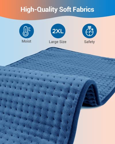 Comfytemp Heating Pad for Back Pain Relief - Extra Large Heating Pads with Auto Shut Off, XL Heating Pad 17''x 33'', Electric Fast Heat Pad for Neck/Shoulder/Full Body, 3 Heat Settings