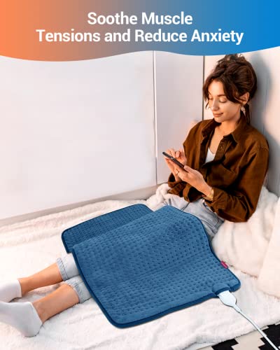 Comfytemp Heating Pad for Back Pain Relief - Extra Large Heating Pads with Auto Shut Off, XL Heating Pad 17''x 33'', Electric Fast Heat Pad for Neck/Shoulder/Full Body, 3 Heat Settings