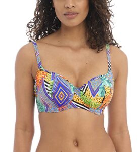 freya women's standard cala palma uw sweetheart bikini top, multi