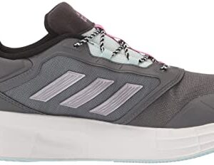 adidas Women's Duramo Protect Running Shoe, Grey/Matte Purple Metallic/Almost Blue, 10