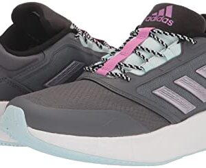 adidas Women's Duramo Protect Running Shoe, Grey/Matte Purple Metallic/Almost Blue, 10