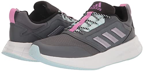 adidas Women's Duramo Protect Running Shoe, Grey/Matte Purple Metallic/Almost Blue, 10