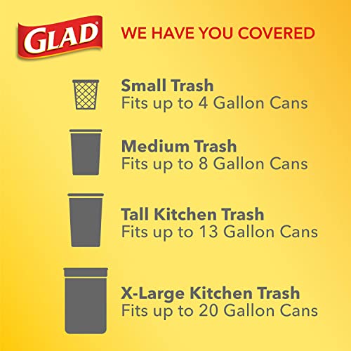 Glad ForceFlex Tall Kitchen Drawstring Trash Bags, 13 Gallon Trash Bag, Gain Lavender with Febreze Freshness, 110 Count