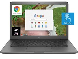 2022 hp chromebook 14-inch touchscreen laptop computer, intel celeron n3350, 4 gb ram, 32 gb emmc, chrome os, wifi, webcam, usb type-c, bluetooth, 10 hrs battery+jvq mousepad, gray