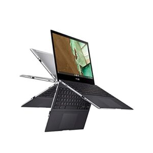 asus chromebook flip cm3, 12" touchscreen hd nanoedge display, mediatek™ kompanio 820 (8192), arm natt mc5 gpu, 64gb emmc, 4gb ram, wi-fi 5, chrome os, aluminum, mineral gray, cm3200fm1a-ds44t-s