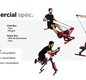 Yonxuleo 3-in-1 Foldable Rowing and Ab Machine with LCD Monitor for Full Body Workout, Burning Calories and Getting Healthier for Workout,Home, Gym