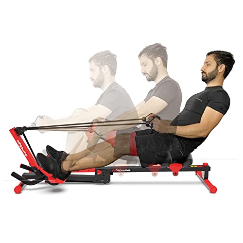 Yonxuleo 3-in-1 Foldable Rowing and Ab Machine with LCD Monitor for Full Body Workout, Burning Calories and Getting Healthier for Workout,Home, Gym