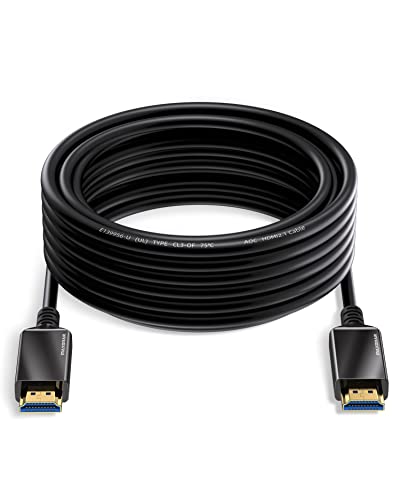 Maxonar 8K Fiber Optic HDMI Cable 50FT [Certified] Ultra HD High Speed HDMI 2.1 Cable, 8K60 4K120 144Hz, 48Gbps CL3 HDCP 2.2&2.3 eARC HDR Dolby for PS5/Xbox Series X/Apple TV 4K, Roku/Samsung/Sony TV