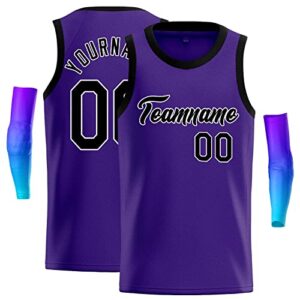 custom basketball jersey stitched or printed personalized team uniform tank top for men/kids purple