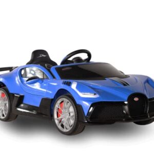 Bugatti Divo - Blue- Dual Motor Electric Power Ride On Car W/Parental Remote, MP3, Aux Cord, Bluetooth, Led Headlights, and Premium Wheels- by First Drive (Blue)